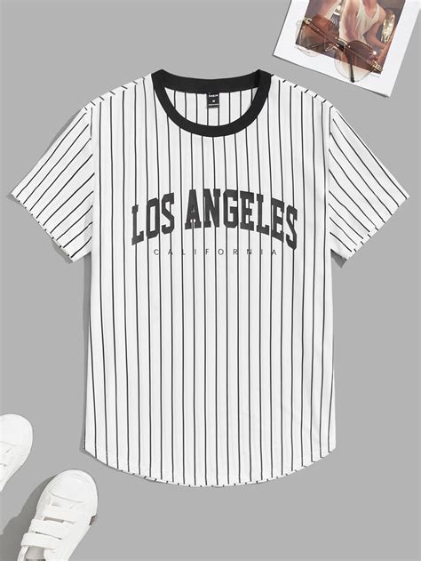 Manfinity Sporsity Men Letter Graphic Striped Tee SHEIN USA