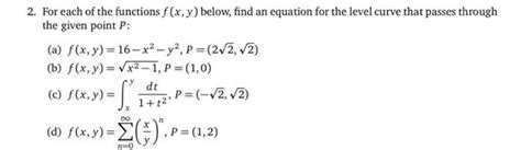 solved 2 for each of the functions f x y below find an