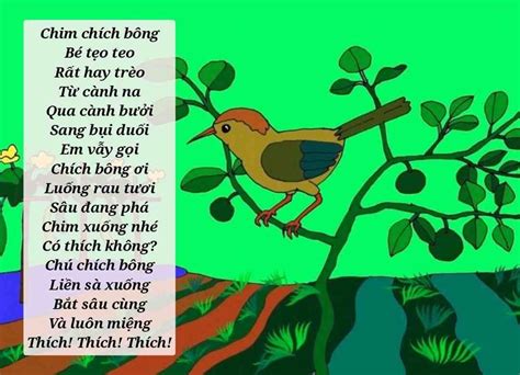 bài thơ chim chích bông bài thơ chim chích bông nguyễn viết bình thơ