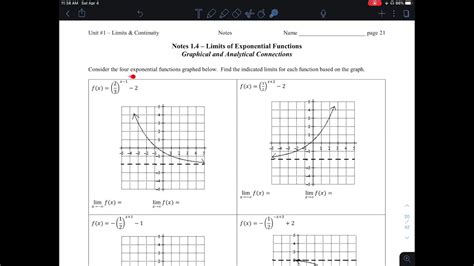 ap calculus ab notes 1 4 limits of exponential functions youtube