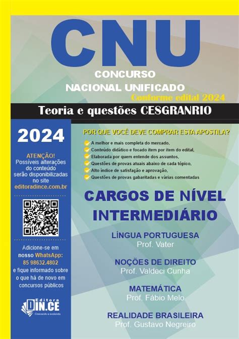 pdf Apostila CNU concurso nacional unificado Cargos de Nível