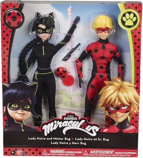 BANDAI 39814 Miraculous Ladybug Pack Of 2 Dolls 26 Cm Mister Bug And