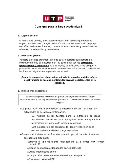 Entrega De La TA2 Texto Argumentativo Amanda Soler Consigna Para La