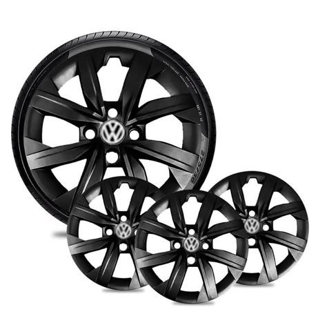 Jogo 4 Calota Vw Volkswagen Aro 14 Preta Bri Escolha O Carro GFM