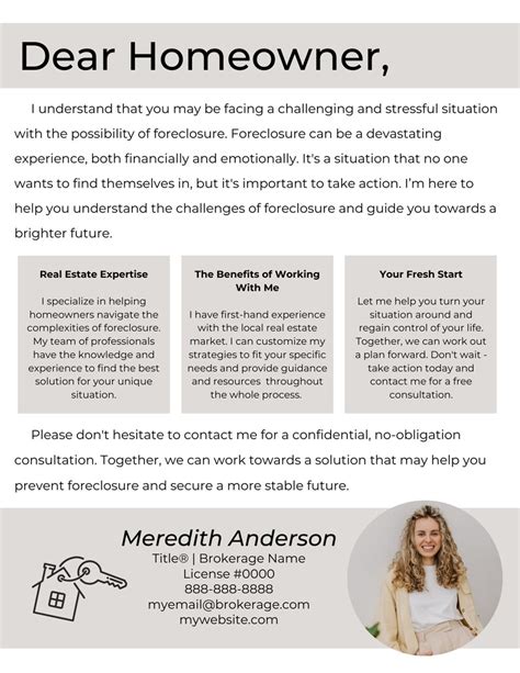 Foreclosure Prospecting Letter For Real Estate Agents Editable