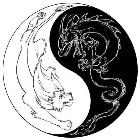 Coloriage Ying Et Yang Coloriage Coloriage Animaux Tatouage Ying Yang