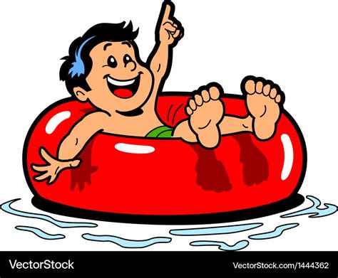 Boy Floating Inner Tube Royalty Free Vector Image