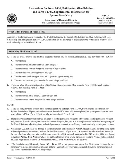 2015 Form USCIS I 130 Instructions Fill Online Printable Fillable