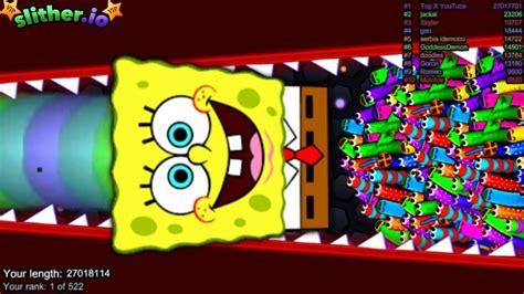 Slither Io A I Spongebob Vs Tiny Pro Snakes Epic Skin Slitherio Vip