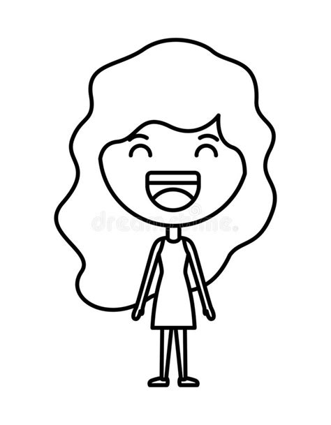 Car cter Feliz Del Kawaii De La Mujer De La Historieta Ilustración del