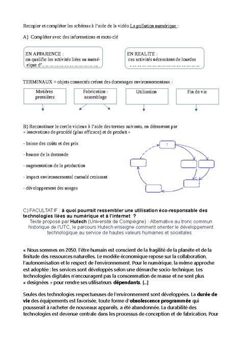 Activites schemas pollution num 2023 9 Recopier et compléter les