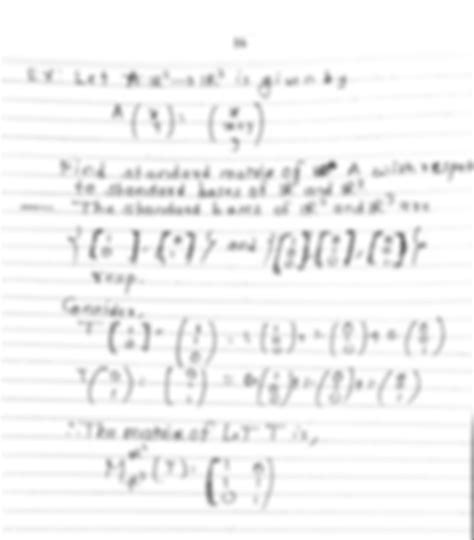solution representation of linear map by matrix and matrix representation of linear