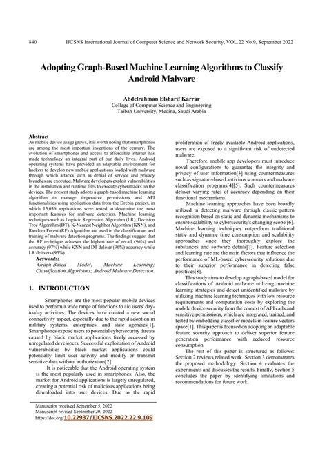 pdf adopting graph based machine learning algorithms to classify android malware