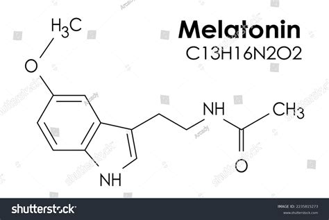 Melatonin Vector Molecule Chemical Formula Royalty Free Stock Vector