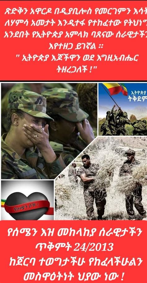 Meredit Fernandez on Twitter የኢትዮጵያ መከላኪያ ለሐገሩ ለሕዝቡ ሰላም ክብር በነፃ ጉልበቱን
