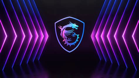 MSi Logo Neon Background 4K 1141i Wallpaper PC Desktop