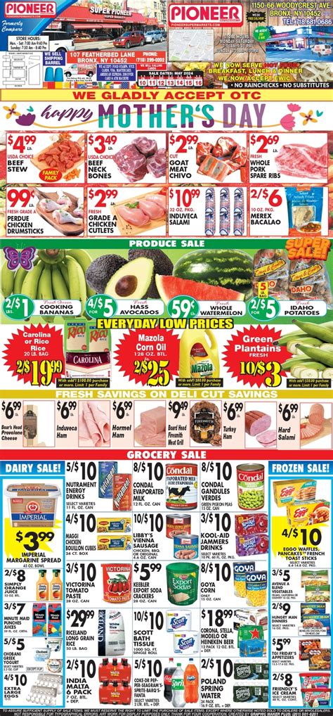 Print Weekly Specials Pioneer Supermarkets Bronx Featherbed Ln