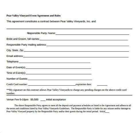 Free Event Contract Template Template Net Offers A Ton Of Sample Event