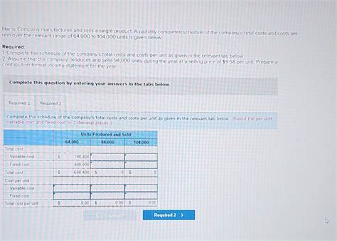Solved Harris Company Manufactures And Sells A S