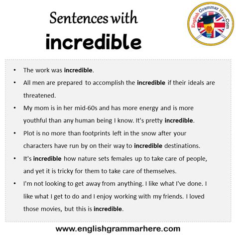 Sentences With Incredible Incredible In A Sentence In English