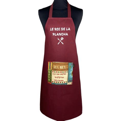 Tablier de cuisine pour homme le roi de la plancha fabriqué en France