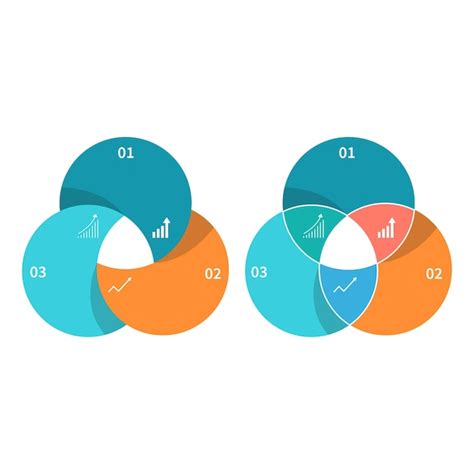 Premium Vector Three Overlapping Circles Infographic Venn Diagram