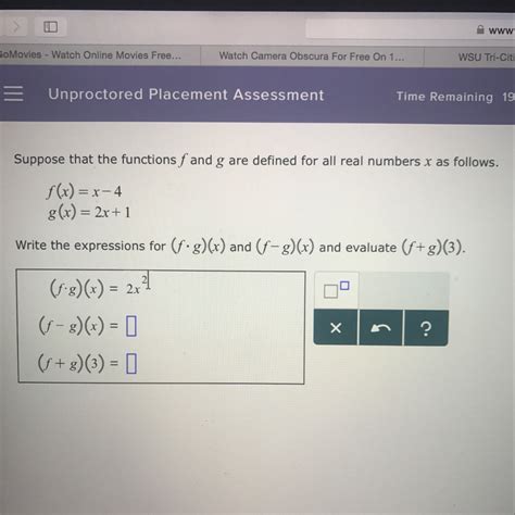 Suppose That The Functions F And G Are Defined For All Real Numbers X