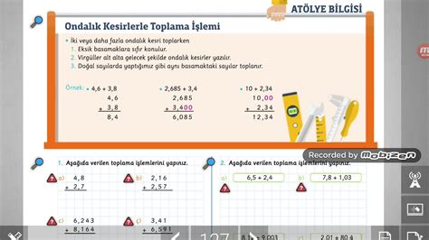 5 sınıf Ondalık Gösterimlerle Toplama YouTube