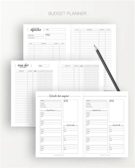 Budget planner à imprimer pour la gestion de comptes et le Etsy