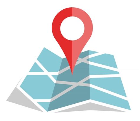 Icono de ubicación de color plano en mapa de papel Vector Premium