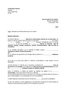 Modele Lettre Vente Vehicule D Occasion