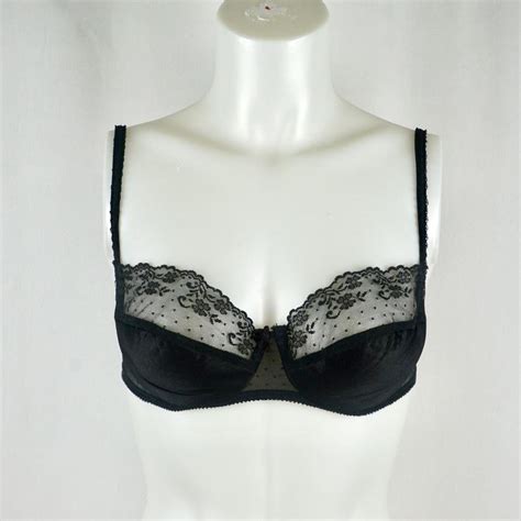 Vintage Black Bra 1 2 Cup Has Coverage The Top Has Depop