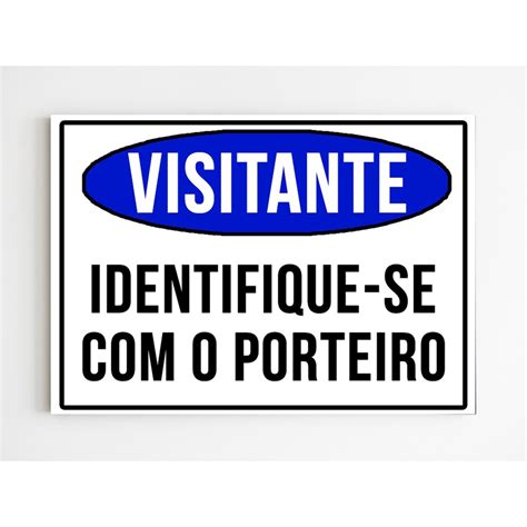 Kit 5 Placas de sinalização identifique se o porteiro Submarino