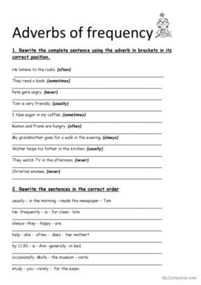 338 Adverbs English ESL Worksheets Pdf Doc