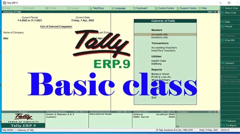Tally Erp 9 In Hindi Tally Erp 9 Complete Basic Class Tally Erp 9