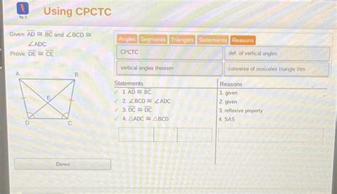 solved using cpctc given ad bc and bcd zadc prove de ce