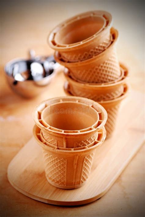 Wafer Cups For Ice Cream Stock Photo Image Of Pastry 34076846