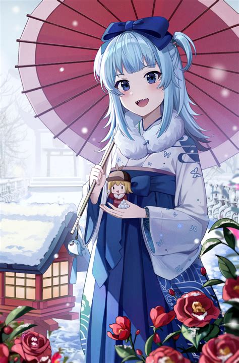 Gawr Gura Bloop And Smol Ame Hololive And 1 More Drawn By Kongya