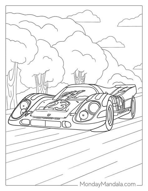 Coloring Pages Printable Race Cars