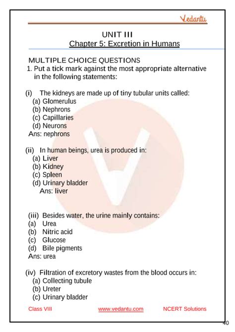 Selina Concise Biology Class 7 ICSE Solutions For Chapter 5 Excretion