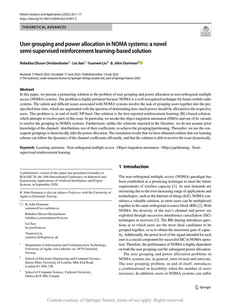 user grouping and power allocation in noma systems a novel semi supervised reinforcement