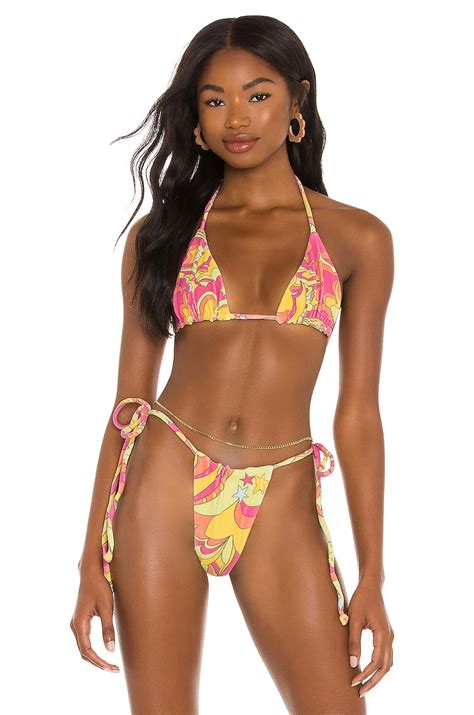 Frankies Bikinis Tia Terry Bikini Top In Peace Terry REVOLVE