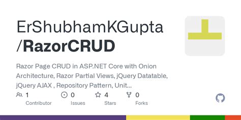 GitHub ErShubhamKGupta RazorCRUD Razor Page CRUD In ASP NET Core