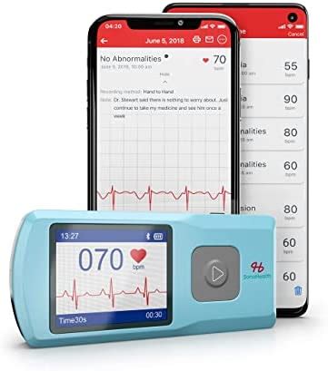 SonoHealth Portable EKG Heart Rate Monitor Wireless Handheld Home ECG