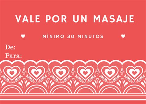 Idea 1 para San Valentín Vale por un masaje Massage Gift Card Home