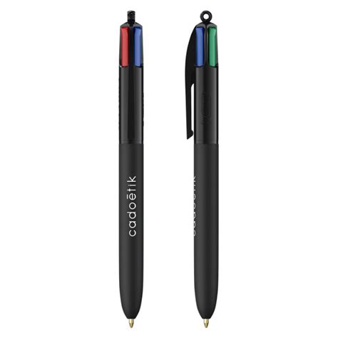 Stylo bille publicitaire BIC 4 couleurs Wood Style Cadoétik