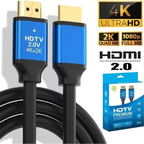 Cabo Hdmi Premium 5 Metros 4k Uhd Smart Tv Box Blindado Gold MercadoLivre