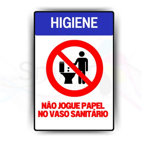 Placa Decorativa de Higiene Não Jogue Papel no Vaso Sanitário