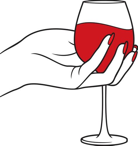 Hand Holding Glass Of Wine Vector Art At Vecteezy