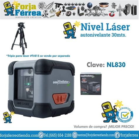 Nivel láser autonivelante 30mts Gladiator NL830 Forja Férrea Tienda